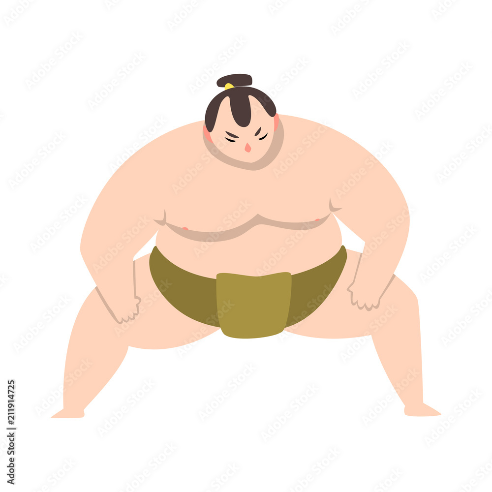 Sumo wrestler character, sumoist athlete, Japanese martial art fighter ...