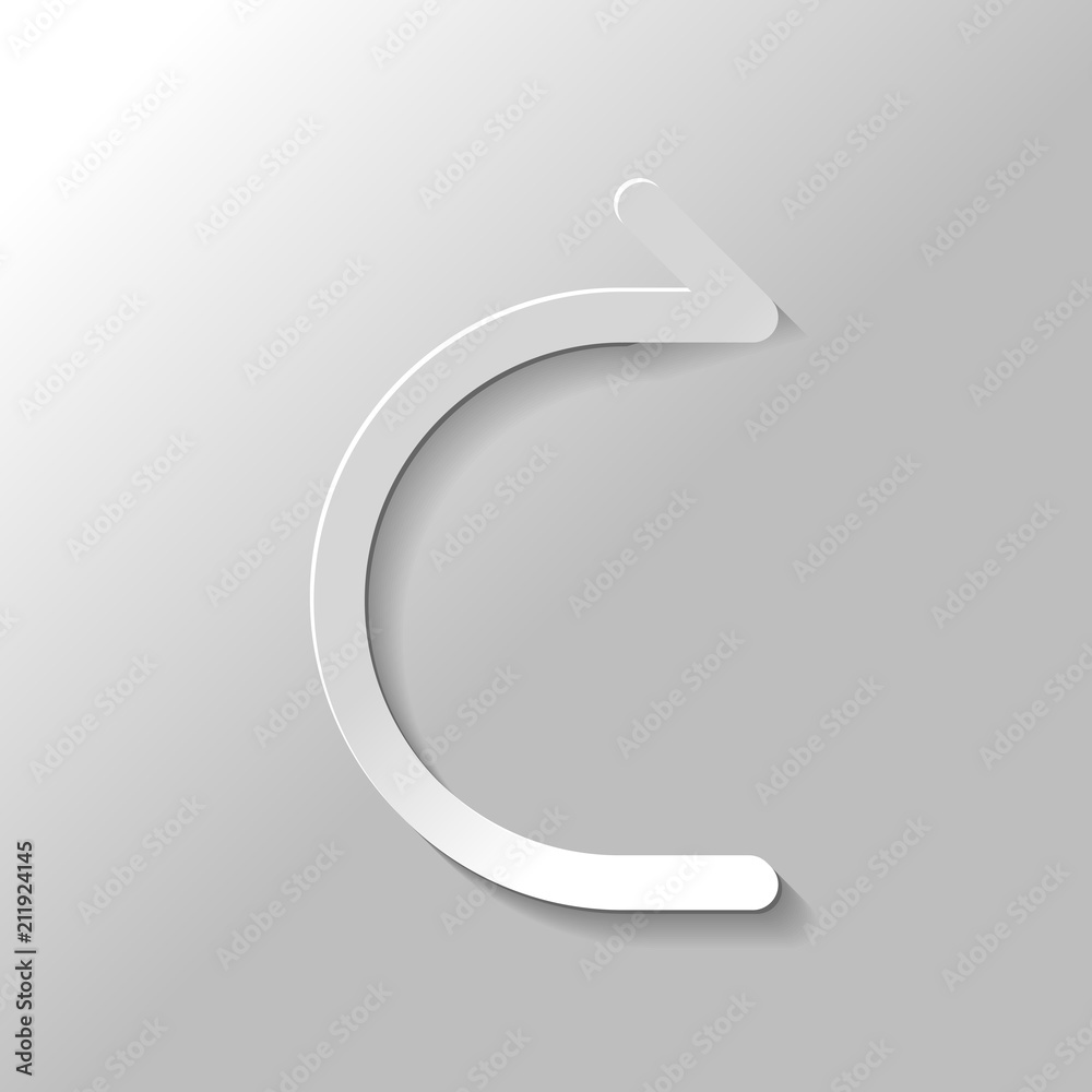 Simple arrow, forward. Linear, thin outline. Paper style with sh Stock ...