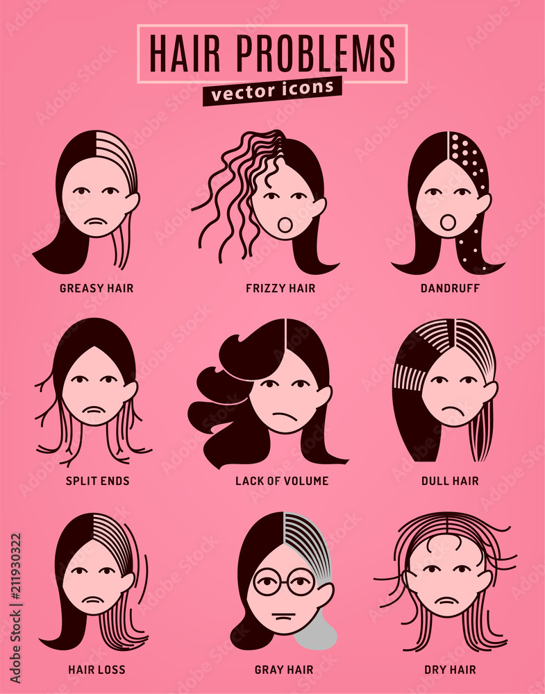 Hair problem icon Stock Vector | Adobe Stock