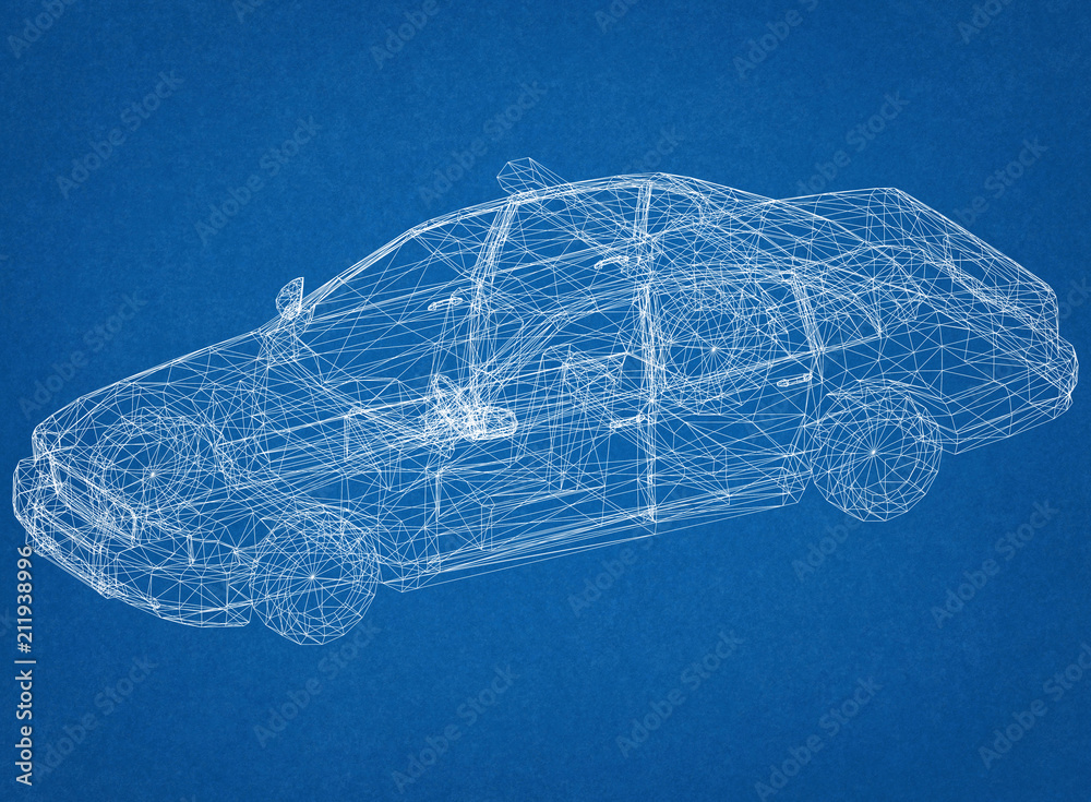 Police Car Concept - Architect Blueprint Stock Illustration | Adobe Stock