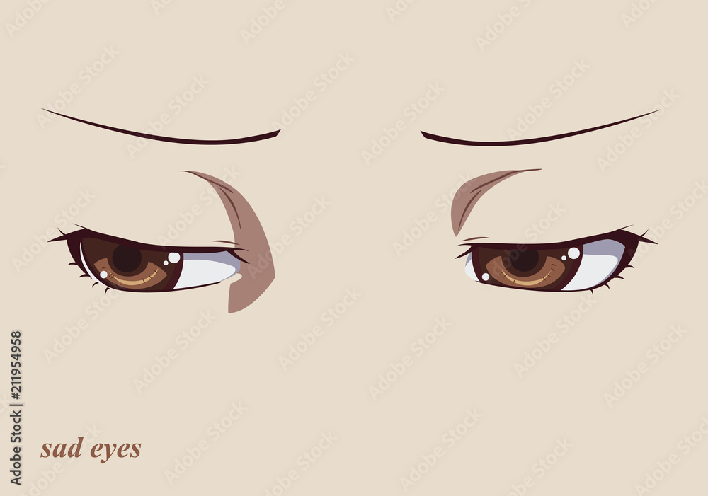 sad anime eyes Stock Vector | Adobe Stock