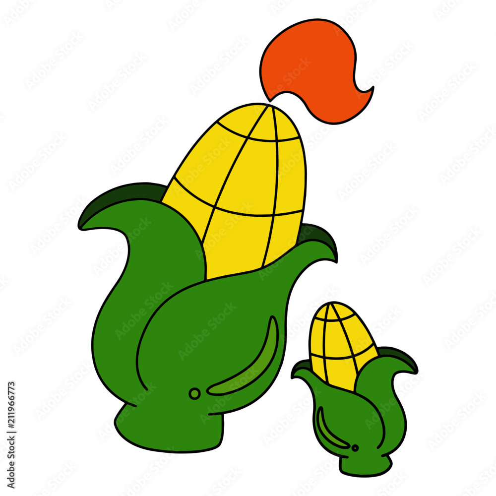 Corn cartoon illustration isolated on white background for children ...