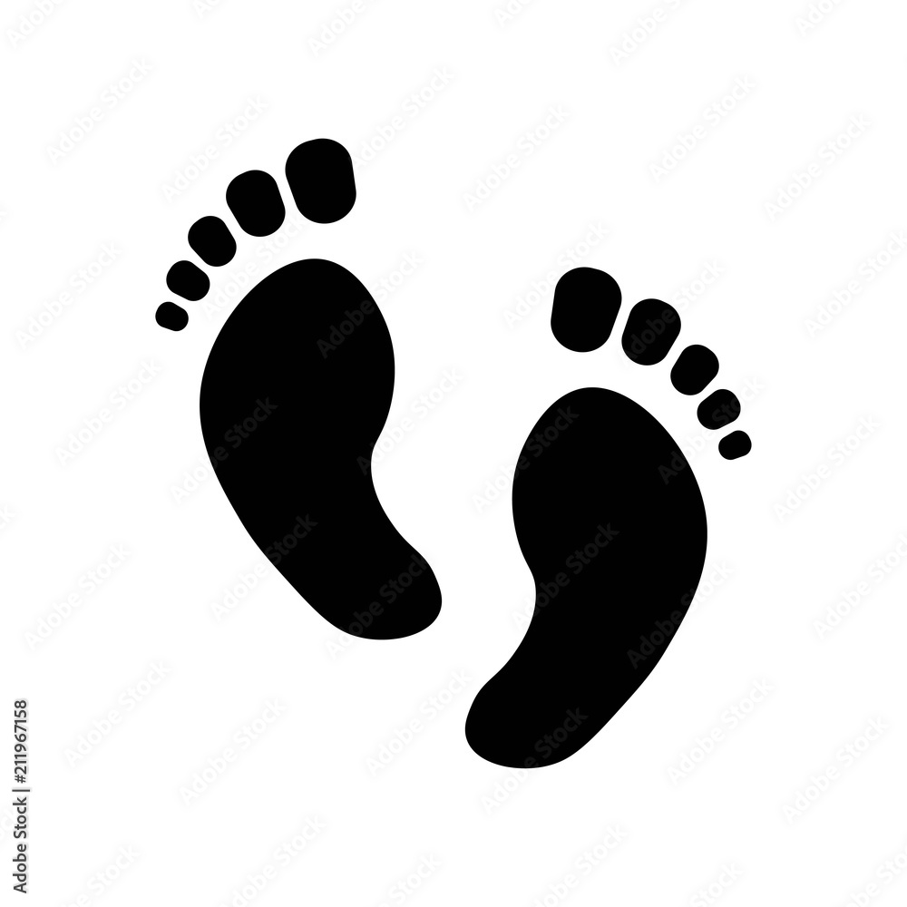 Human feet shape icon vector icon. Simple element illustration. Human ...