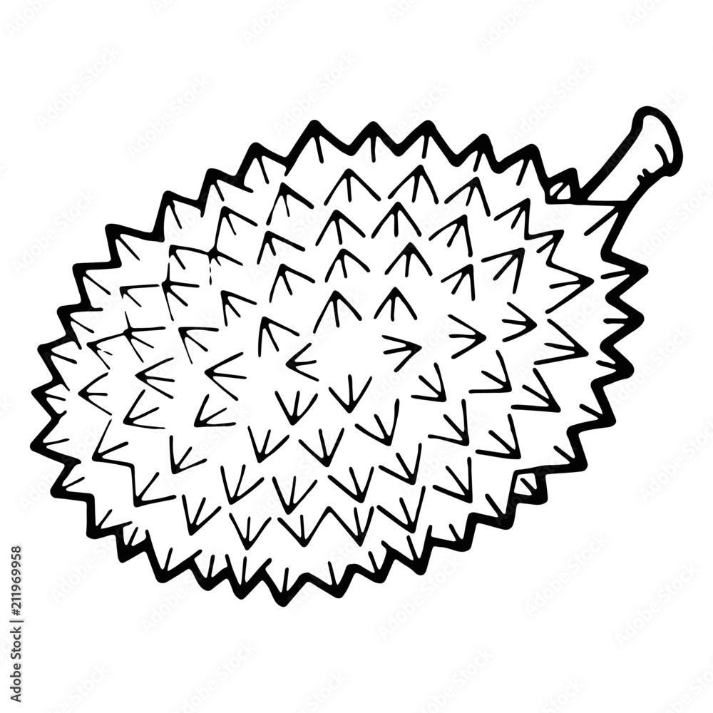 Durian cartoon illustration isolated on white background for children ...