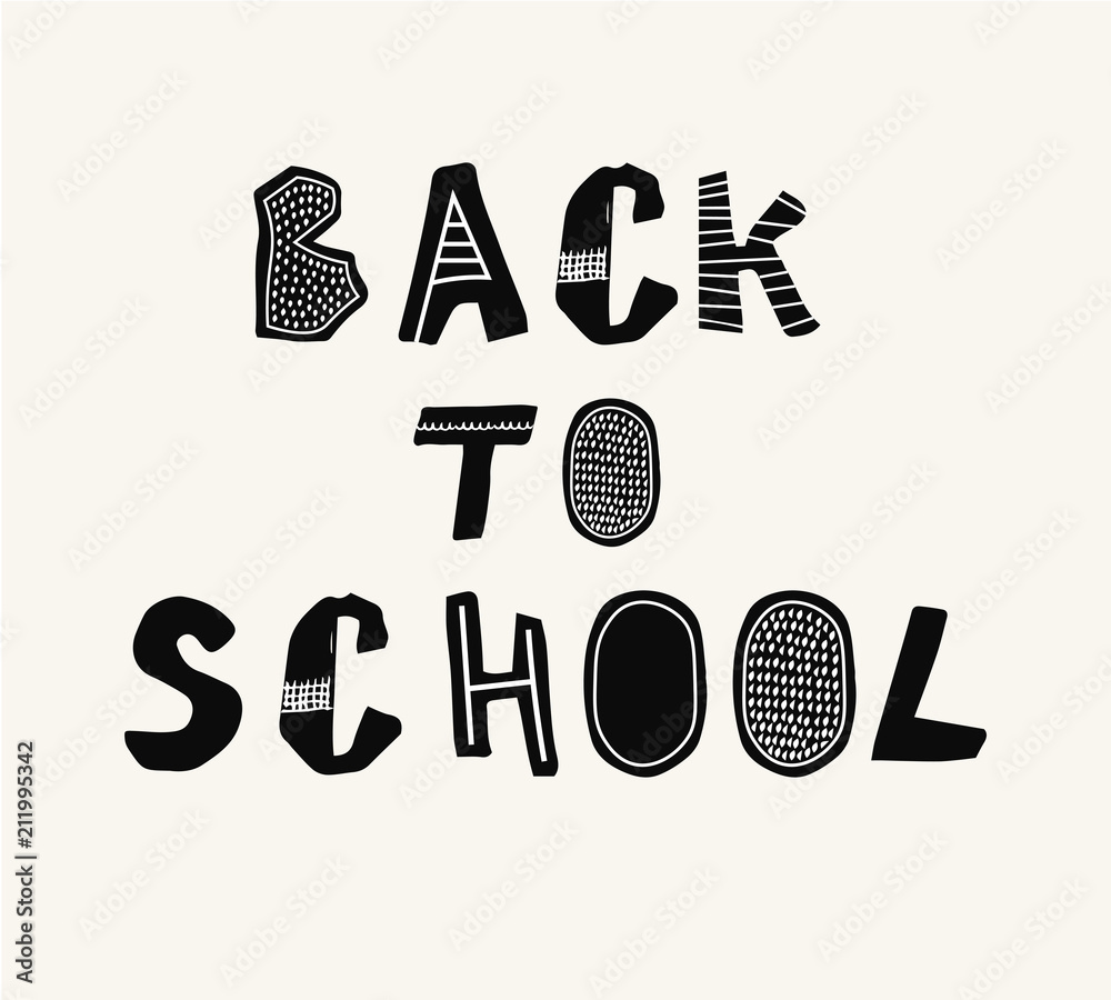 Back to school text lettering. Hand drawn font. For poster,banner,card ...