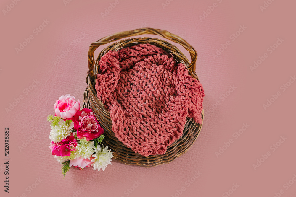 setup for a newborn baby photosession, photo shoot background Stock ...
