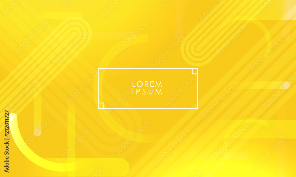 Bright yellow colored abstract vector background with different shapes ...