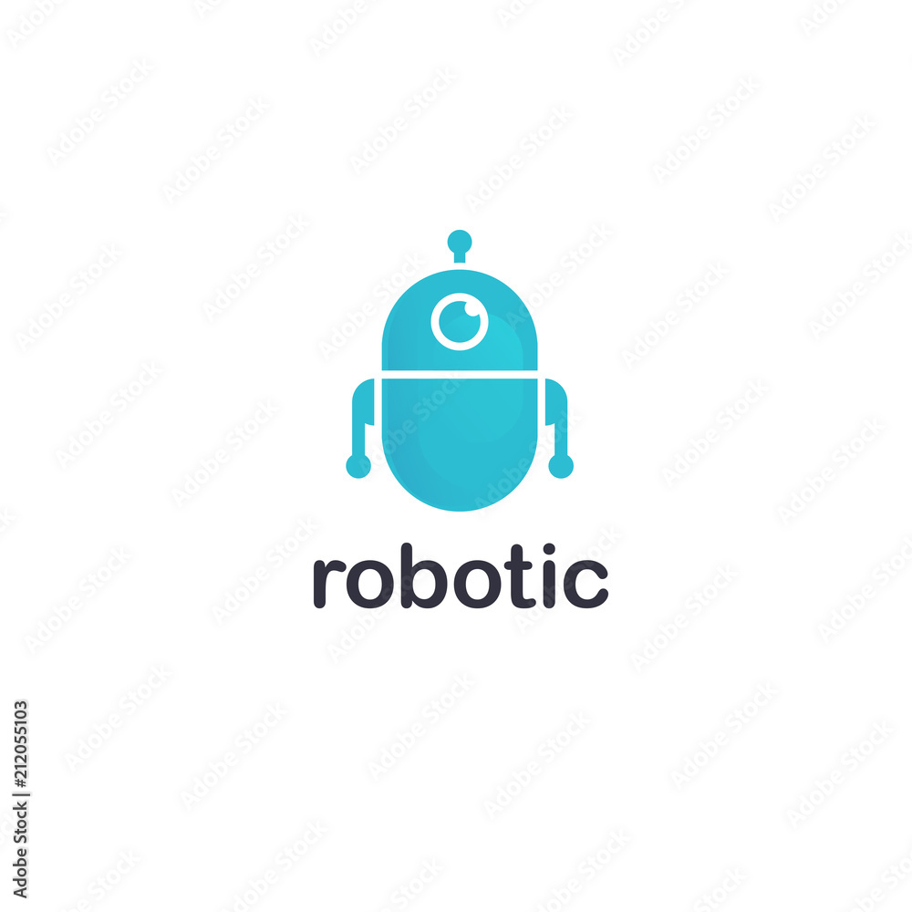 Vector logo design template. Robot icon Stock Vector | Adobe Stock