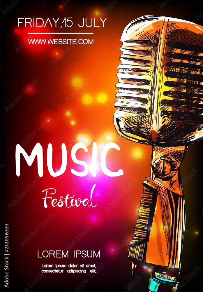 Vector poster for music festival. Stock Vector | Adobe Stock
