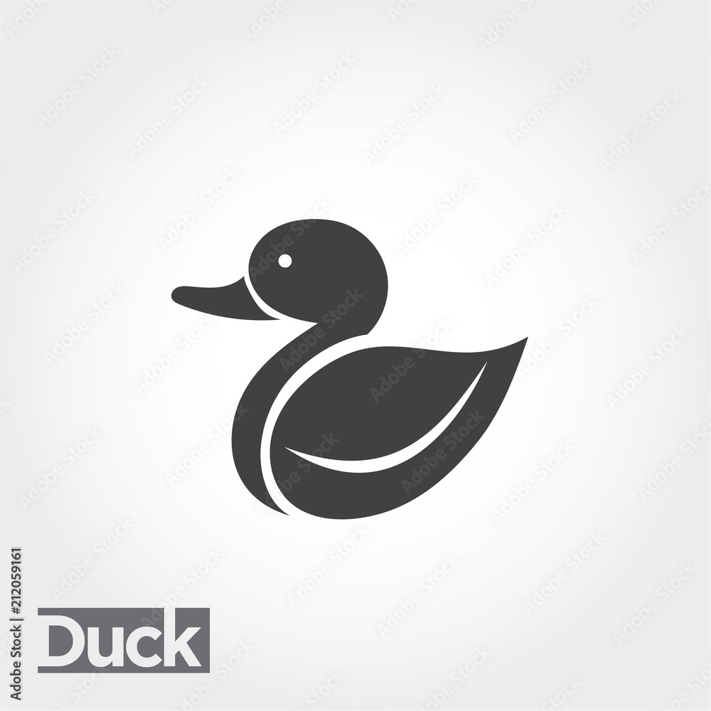 simple duck, icon duck, icon goose, duck logo, goose logo Stock Vector ...