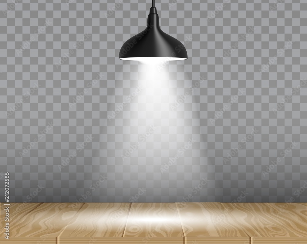 Lamp over table vector realistic illustration Stock Vector | Adobe Stock