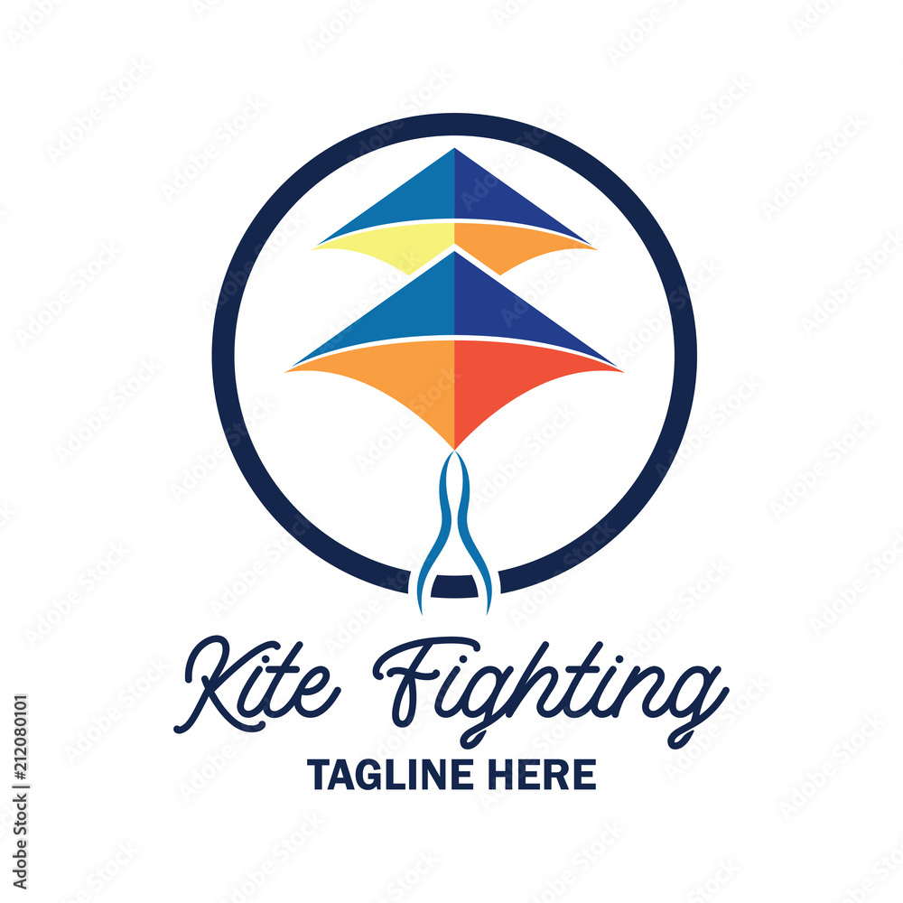 kite fighting logo with text space for your slogan / tag line, vector ...
