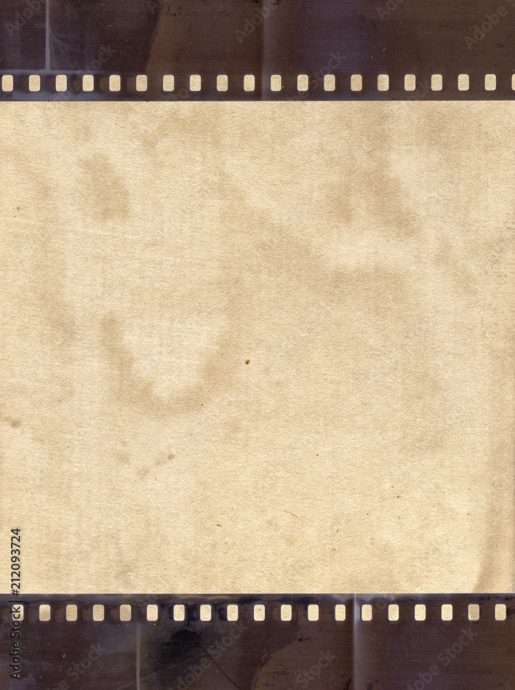 Vintage background with retro paper and old film strip Stock Photo ...