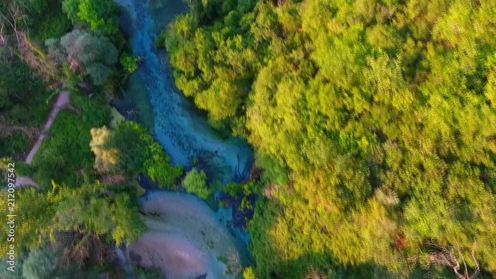 Aerial. The Blue Eye (Albanian: Syri i Kalter, is a water spring near ...