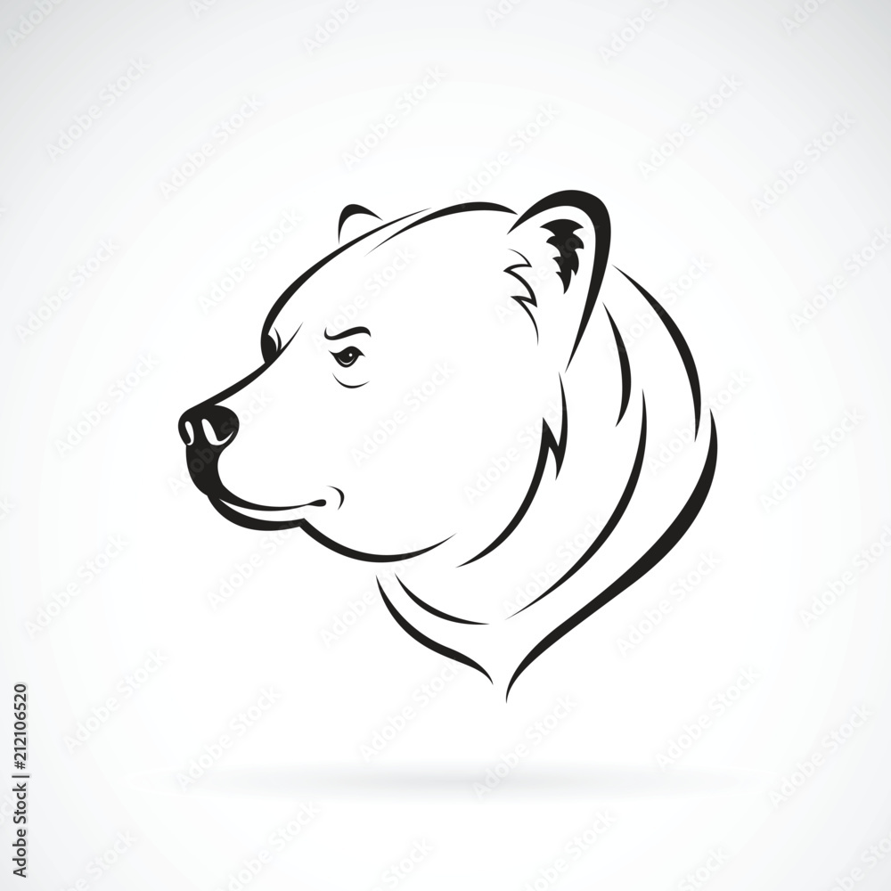 Vector of bear head design on white background., Wild Animals. Easy ...