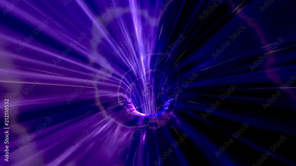 High Speed Flight Through a Purple Wormhole in Outer Space - science fiction video Stock Video ...