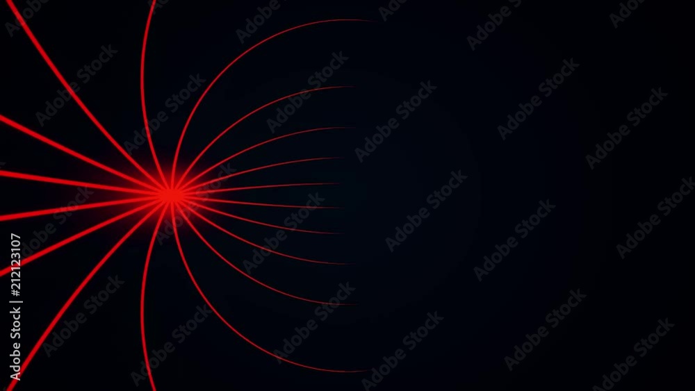 Animating light rays from a point. Abstract animated background of ...
