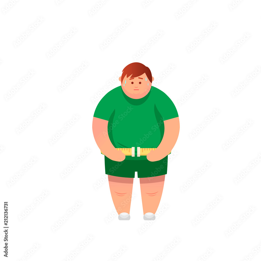 Fat man. Cartoon vector illustration. Stock Vector | Adobe Stock