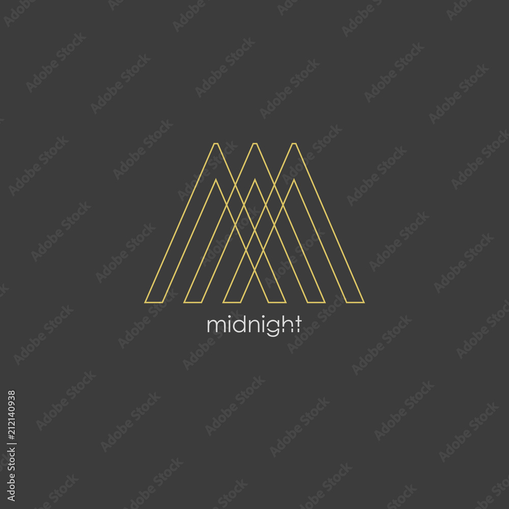 Elegant line curve vector logotype. Premium letter M logo design ...