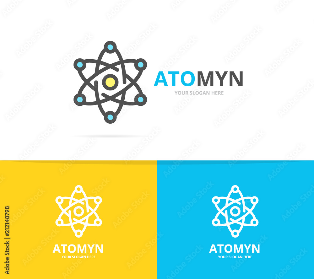 Simple atom and molecule logo design template. Symbol and sign vector ...