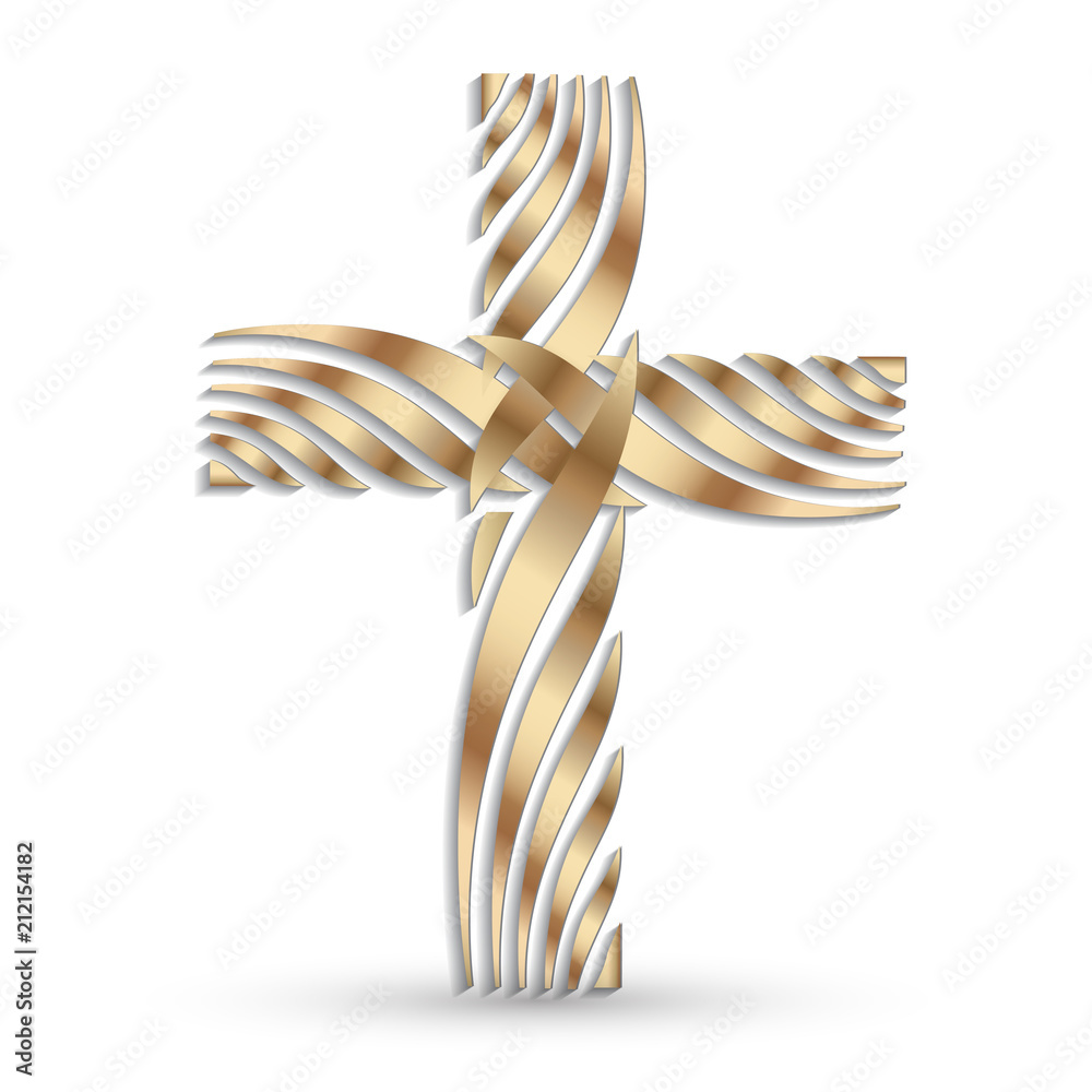 Golden cross vector symbol Stock Vector | Adobe Stock