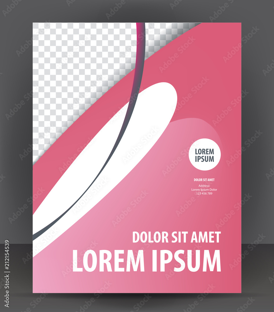 Flyer brochure, cover layout design print template, purple pamphlet ...