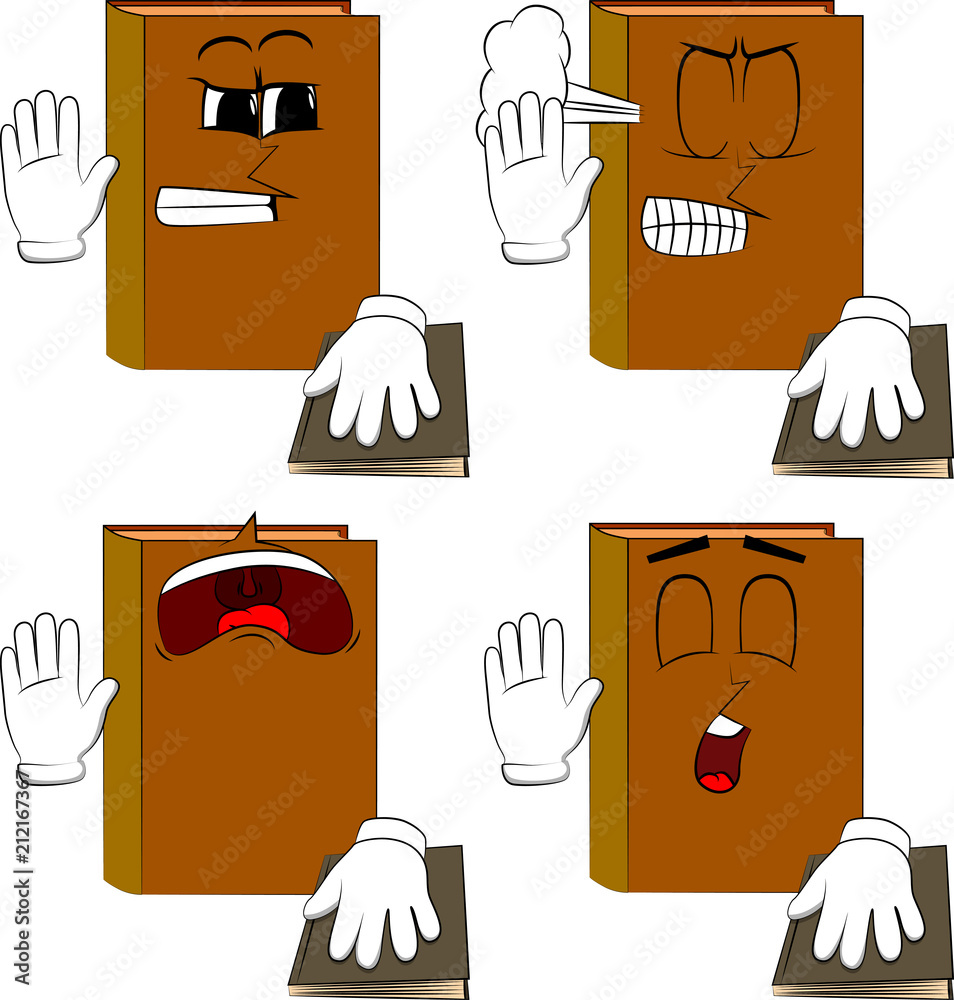 Books raising his hand and put the other on a holy book. Cartoon book ...