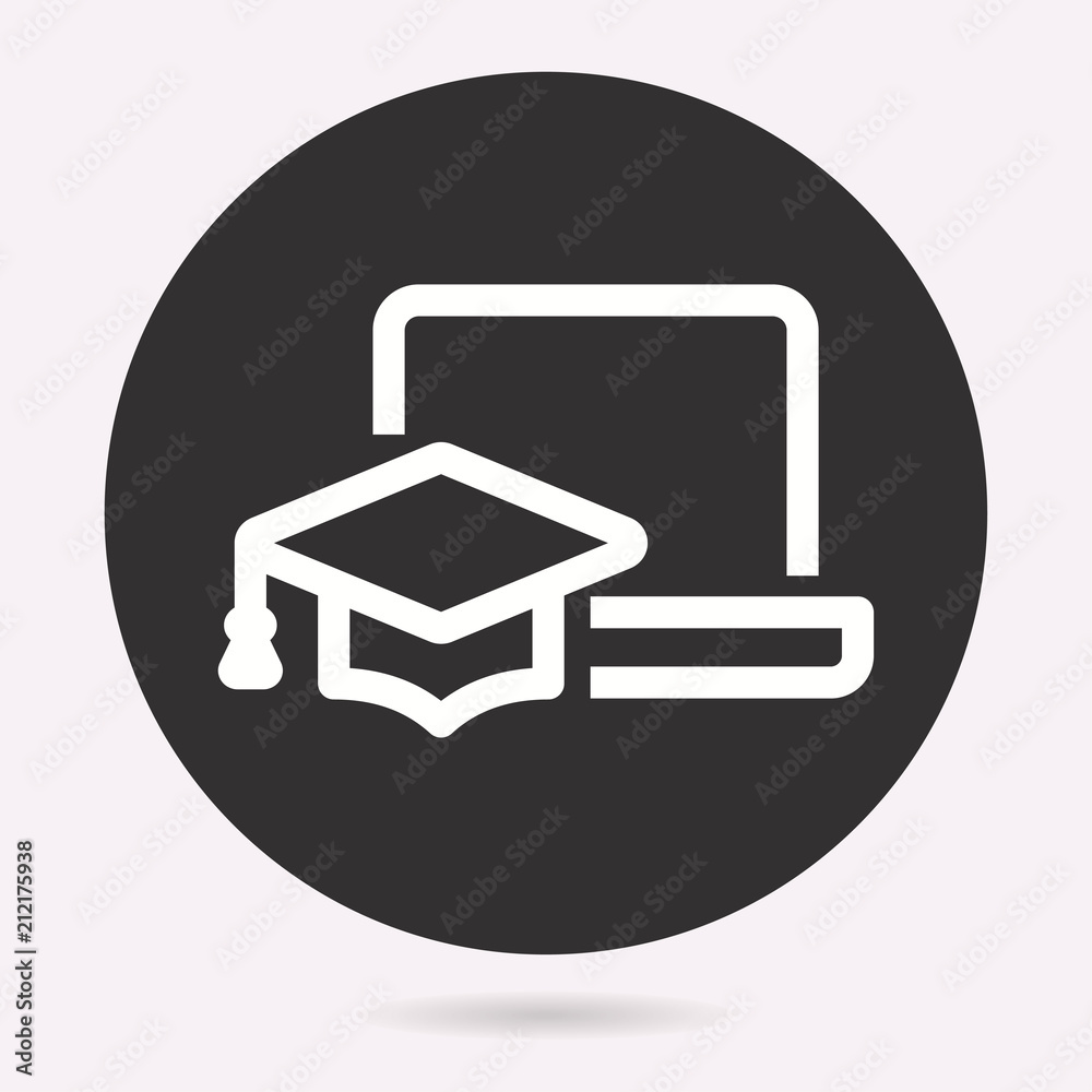 Vecteur Stock E-learning education icon. Learn, academic study symbol ...