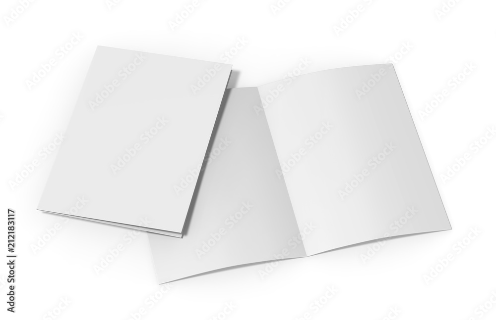 Blank white reinforced A4 single pocket folder on isolated white ...