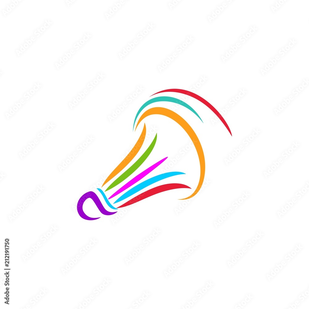 Shuttlecock icon with Abstract Swoosh. You can use for Sport logo and ...