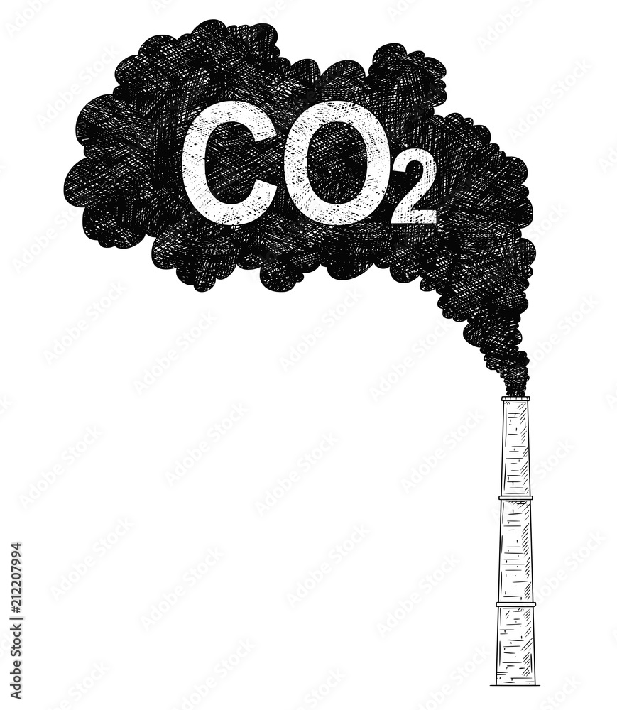 Vector artistic pen and ink drawing illustration of smoke coming from ...