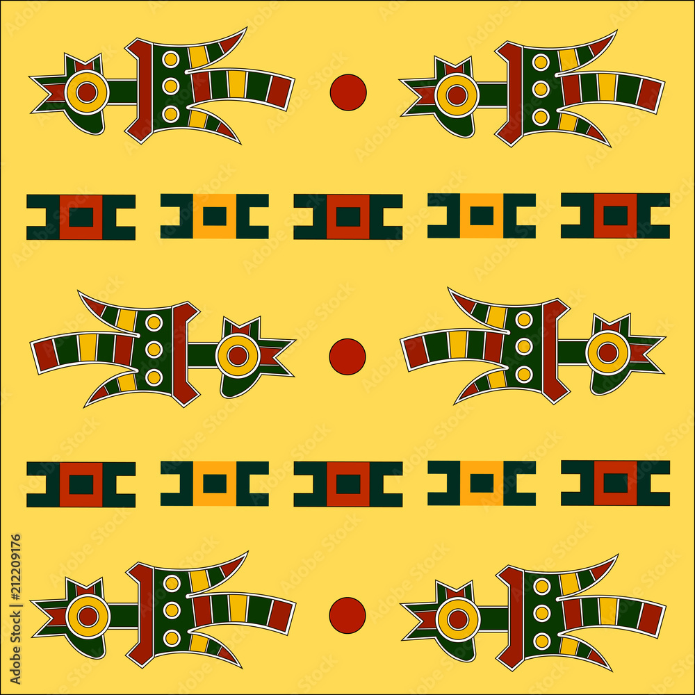 Cock. Ethnic patterns of Native Americans: the Aztec, Inca, Maya ...