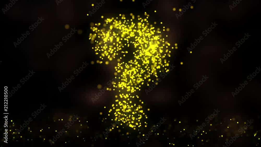 Animation of Question Mark symbol on black background. Abstract ...