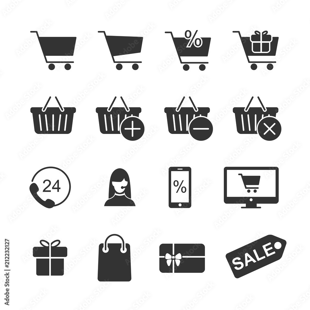 Vector image set of shopping icons. Stock Vector | Adobe Stock