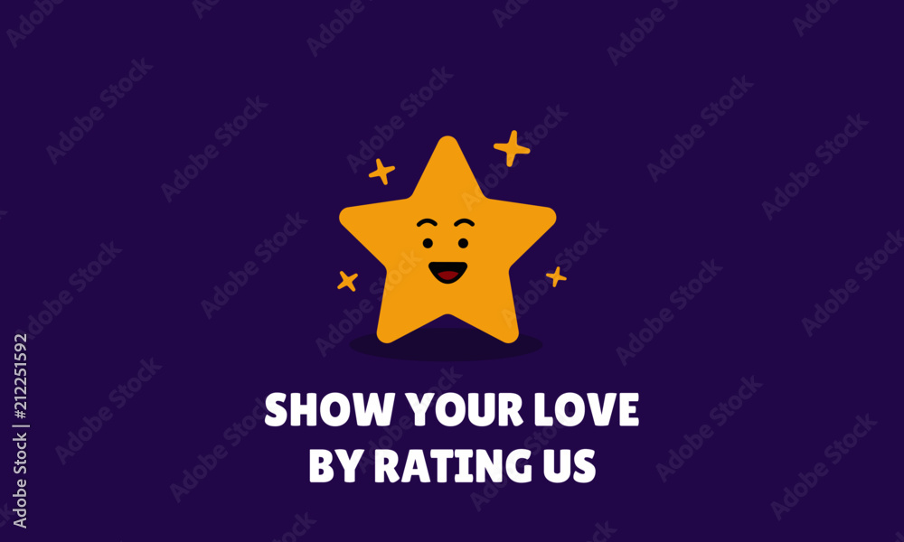 UseShow your love rating concept. Cute rating star concept. Vector ...