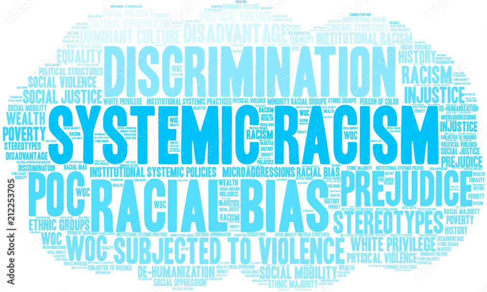 Systemic Racism word cloud on a white background. Stock Vector | Adobe ...