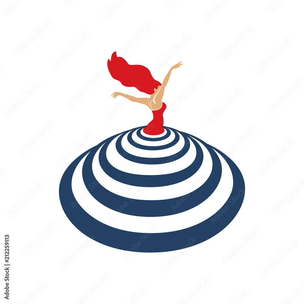 Dance icon concept. Ballet studio logo design template. Flat pop art ...