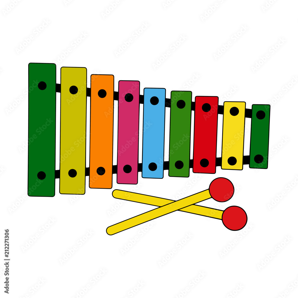 Xylophone cartoon illustration isolated on white background for ...