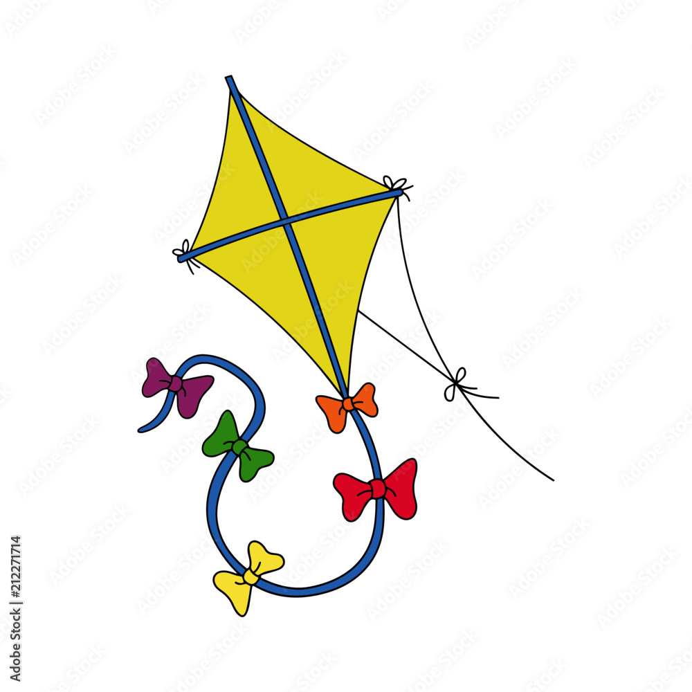 Kite cartoon illustration isolated on white background for children ...