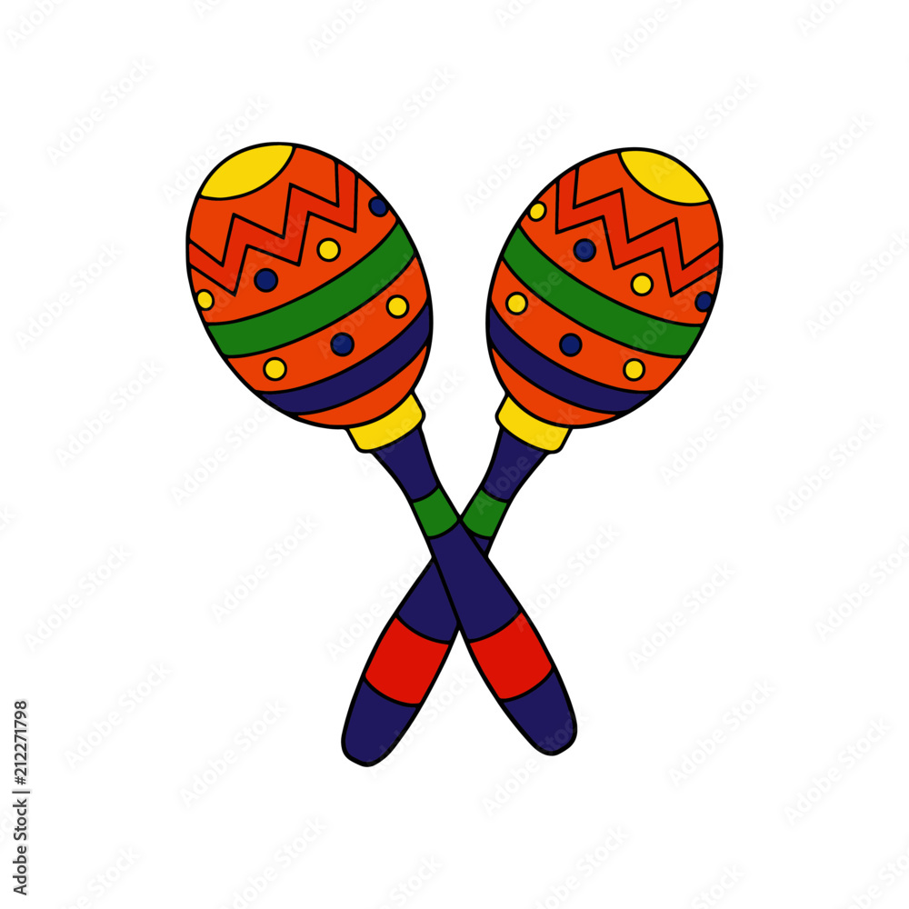 Maraca cartoon illustration isolated on white background for children ...