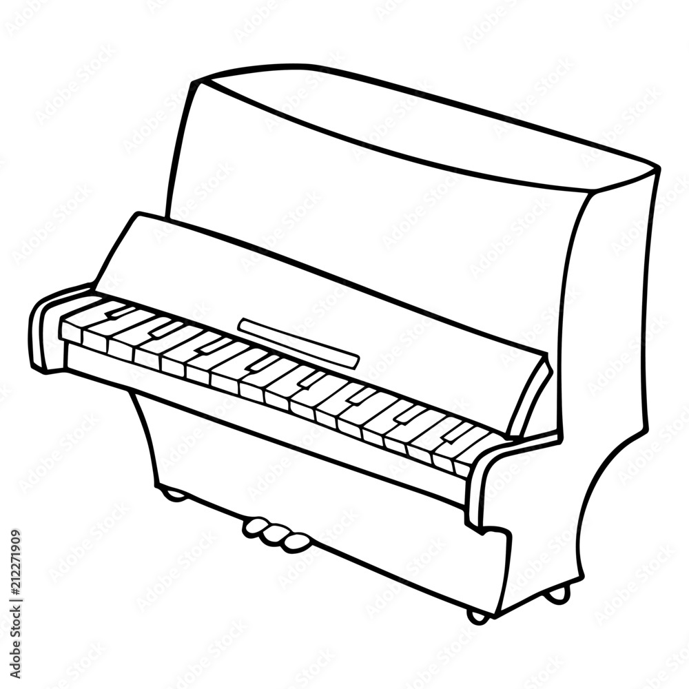 Piano cartoon illustration isolated on white background for children ...