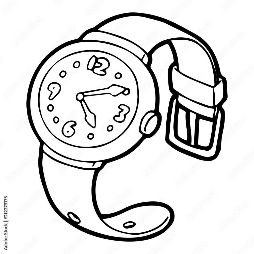 Wrist Watch cartoon illustration isolated on white background for ...
