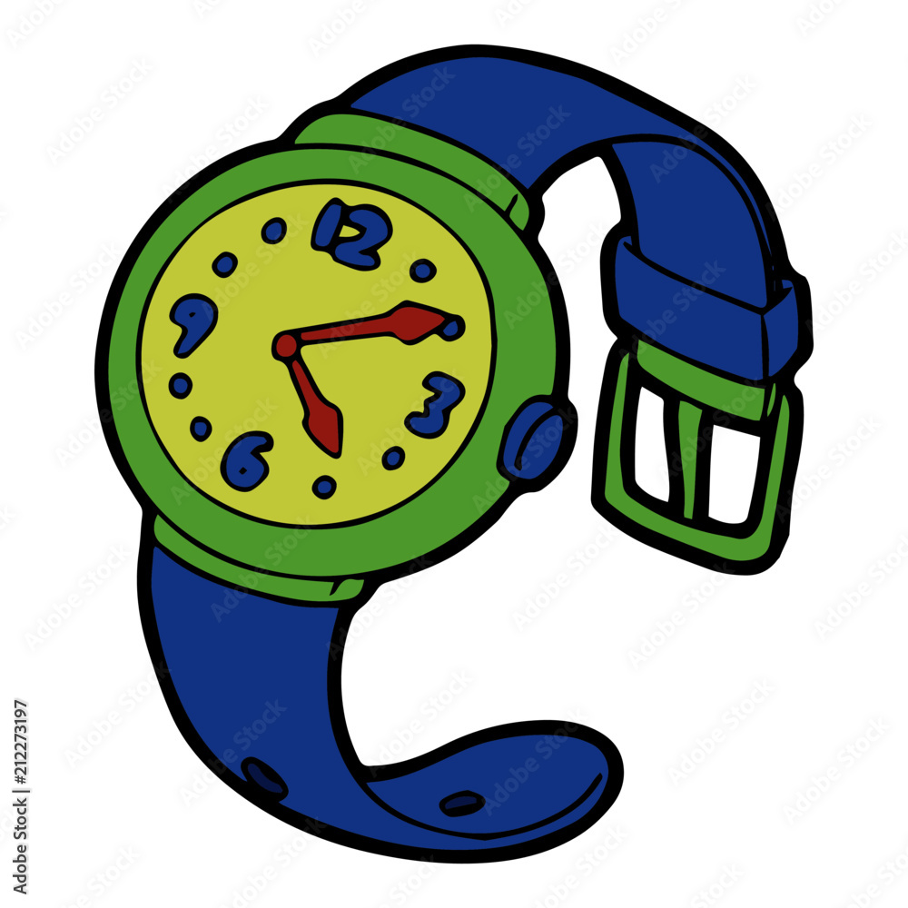 Wrist Watch cartoon illustration isolated on white background for ...