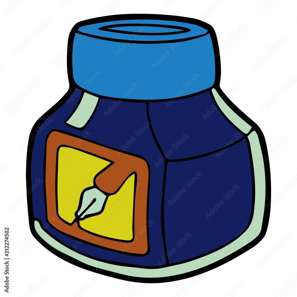 Inkwell cartoon illustration isolated on white background for children ...