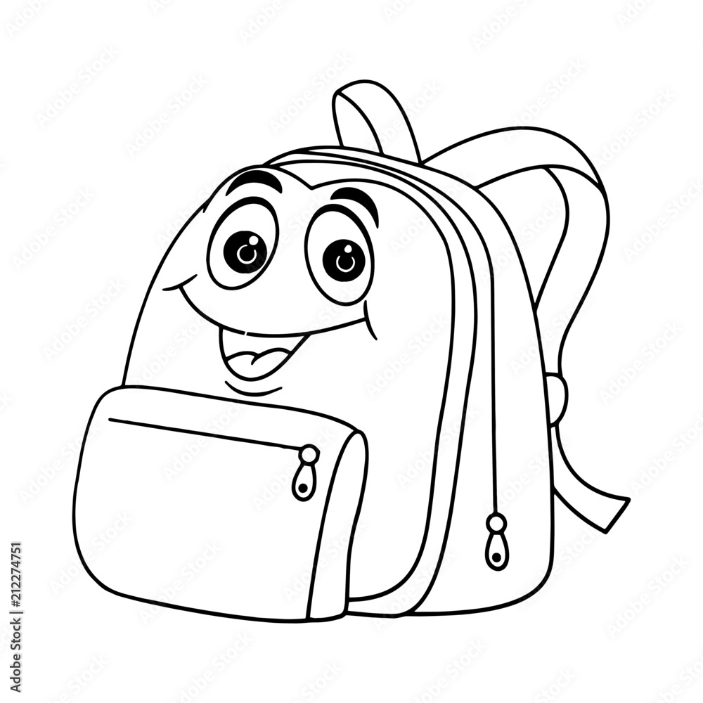 School bag cartoon illustration isolated on white background for ...