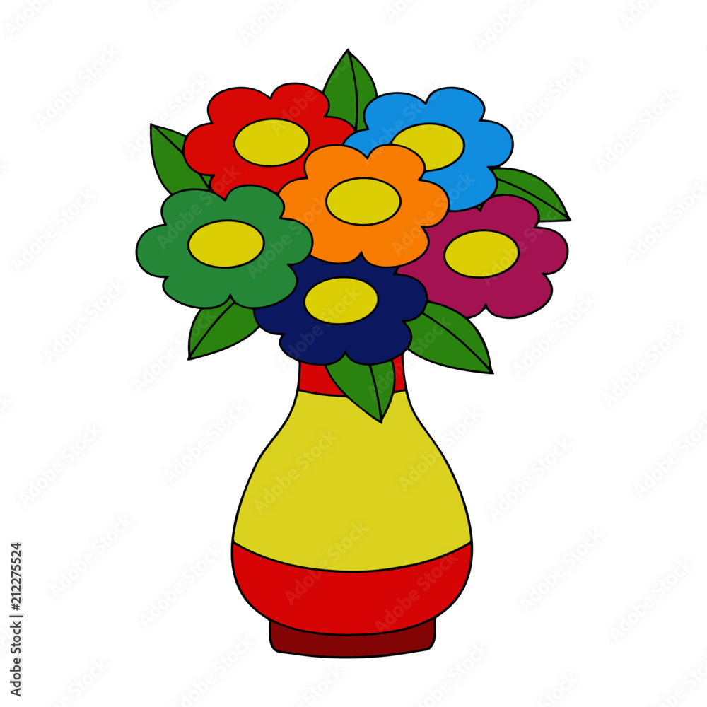 Vase cartoon illustration isolated on white background for children ...