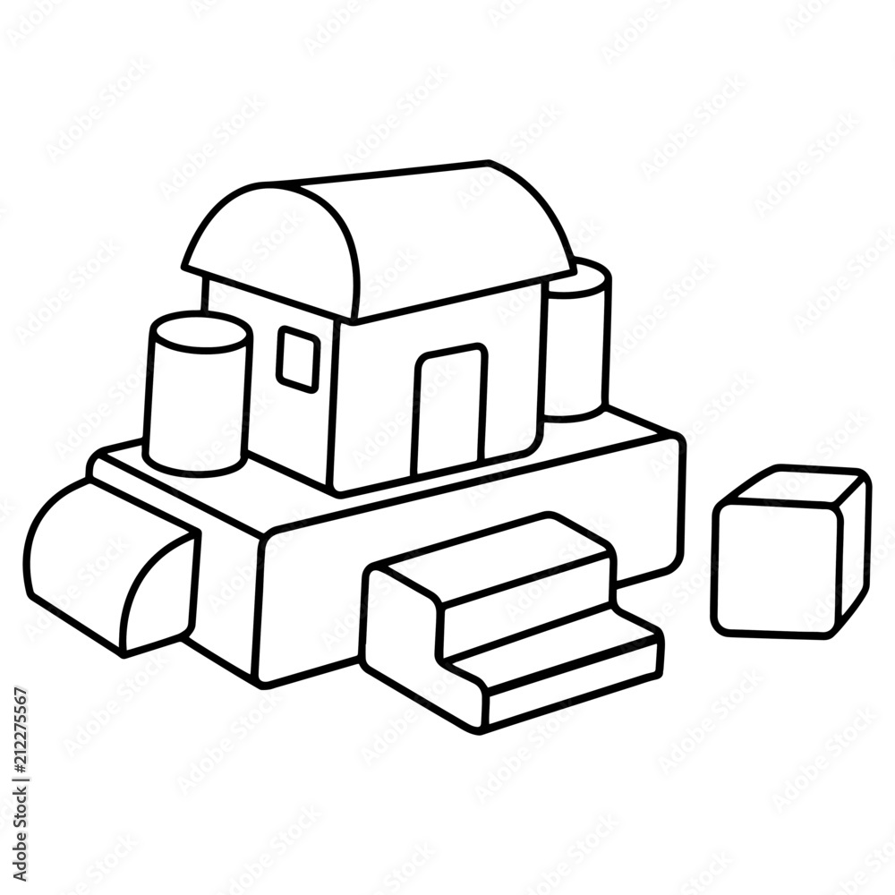 Toy house cartoon illustration isolated on white background for ...