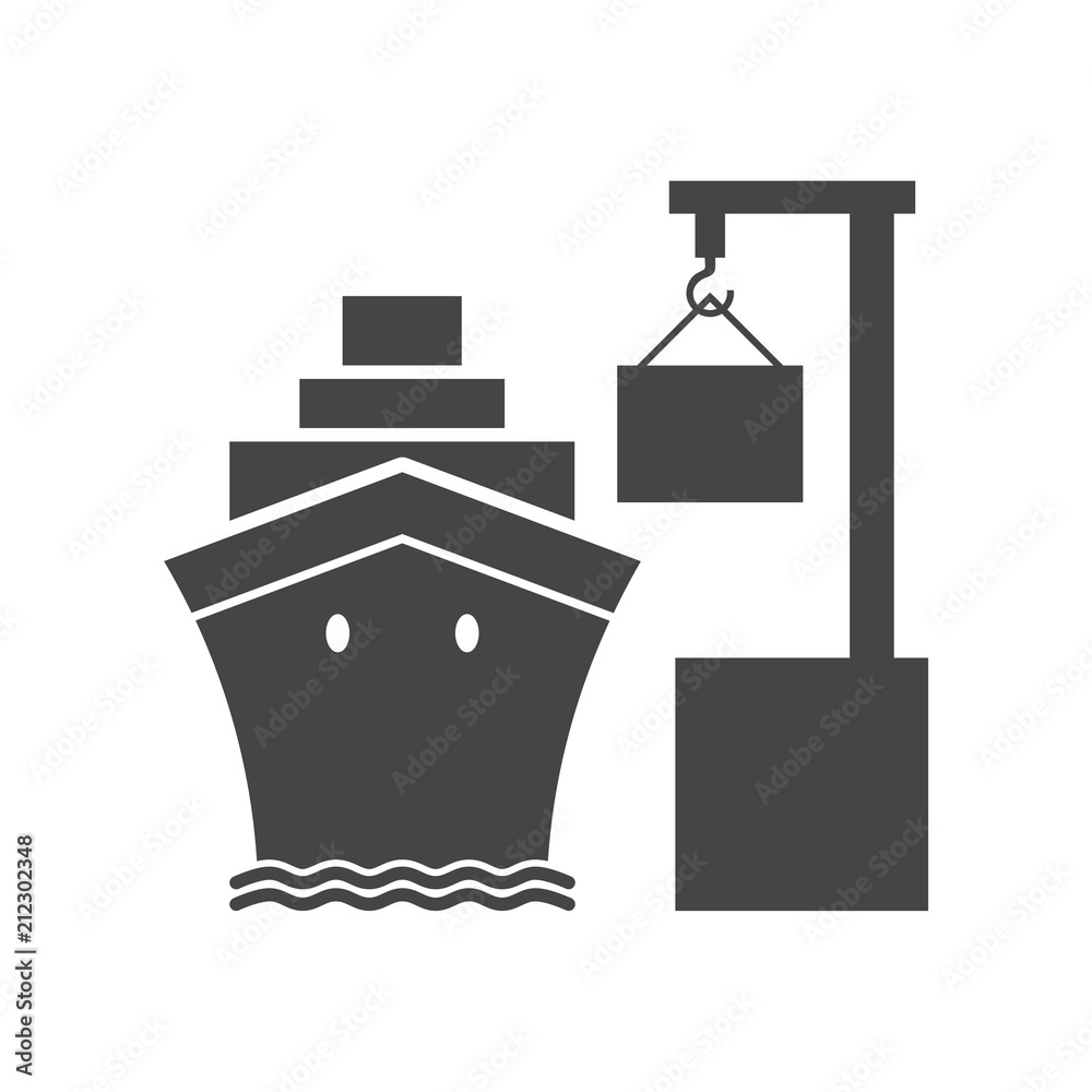 Sea Trade Port simple icon Stock Vector | Adobe Stock