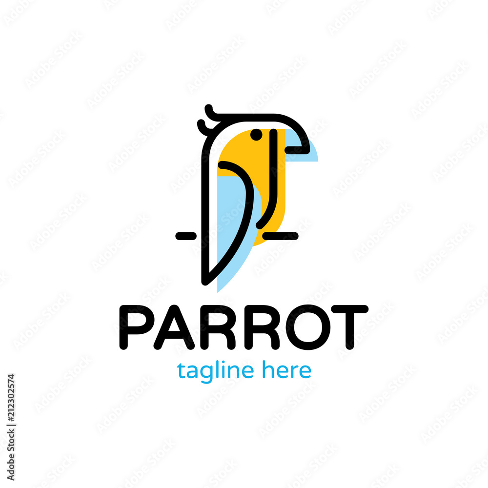 Vector Parrot Bird Logo Template Stock Vector | Adobe Stock