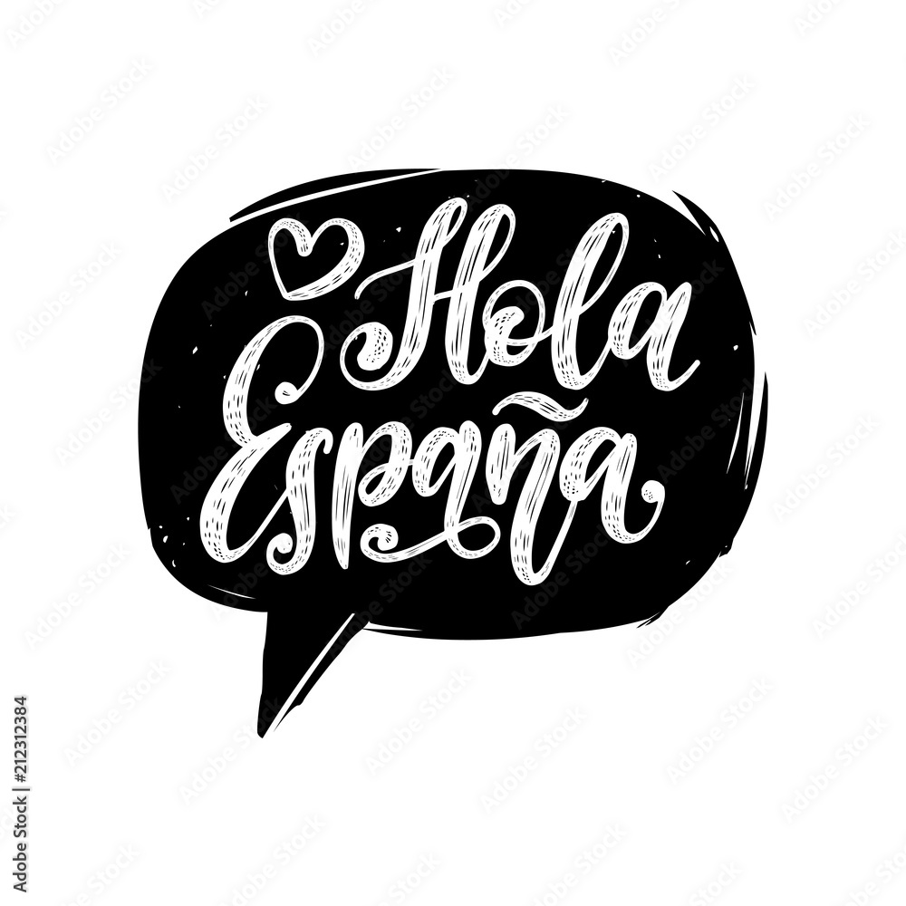 The Word Spanish In Bubble Letters